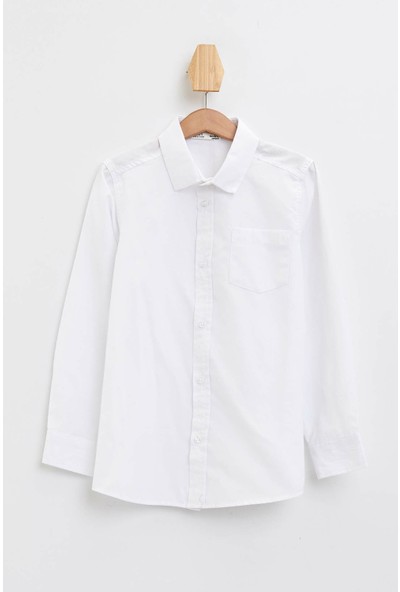 DeFacto Erkek Çocuk Regular Fit Polo Yaka Uzun Kollu Uzun Kollu Gömlek M4522A620SP