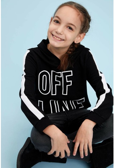 DeFacto Kız Çocuk Baskılı Kapüşonlu Sweatshirt N2128A620SP