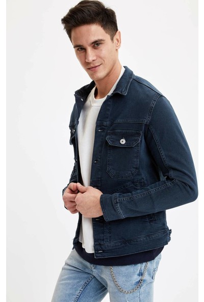 DeFacto Basic Slim Fit Mevsimlik İnce Jean Ceket M4862AZ20SP DeFacto Basic Slim Fit Mevsimlik İnce Jean Ceket M4862AZ20SP