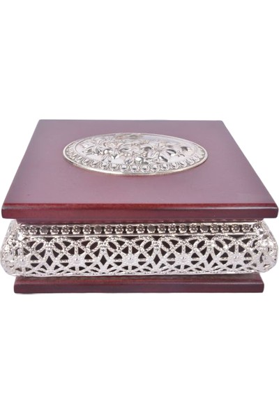 Zücace Süslemeli Ahşap Takı Kutusu