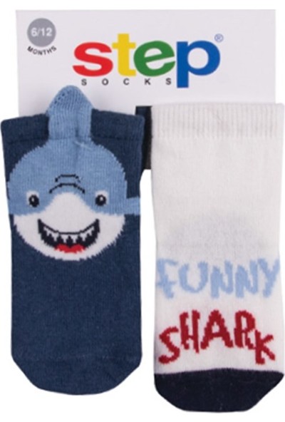 Step 3D Funny Shark 2'li Soket Bebek Çorabı 10075 0 - 6 Ay Step 3D Funny Shark 2'li Soket Bebek Çorabı 10075 0 - 6 Ay