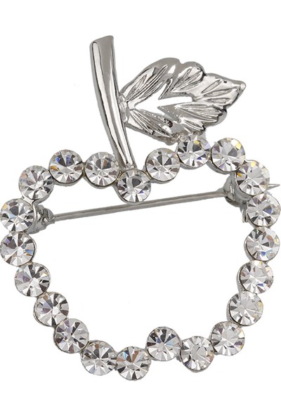 Lavisera Taşlı Elma Broş