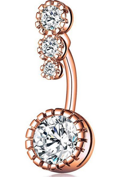 Chavin Dört Sıra Taşlı Rose Göbek Piercing
