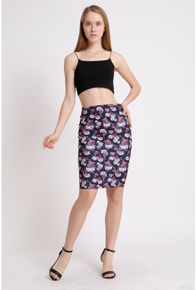 Deppoist Çiçek Desen Kalem Etek