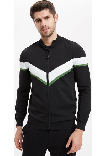 DeFacto Slim Fit Yarım Balıkçı Yaka Fermuarlı Uzun Kollu Hırka M7859AZ19CW