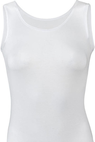 GRSN Kadın 6'lı Paket Kalın Askılı Beyaz Atlet 21323