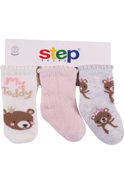 Step File Teddy 3'lü Soket Bebek Çorabı 10082 Step File Teddy 3'lü Soket Bebek Çorabı 10082