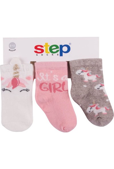 Step Unicorn 3'lü Soket Bebek Çorabı 10084