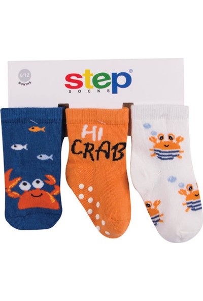 Step Crab 3'lü Soket Bebek Çorabı 10063 Step Crab 3'lü Soket Bebek Çorabı 10063
