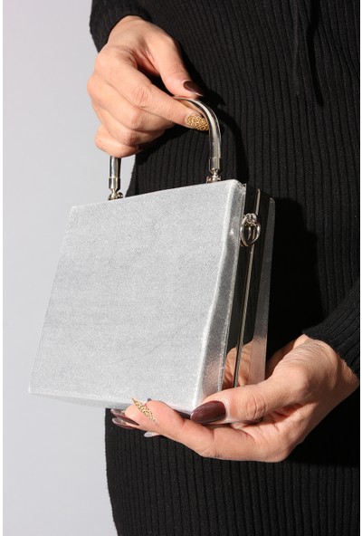 Rovigo Plus Gümüş Suni Deri Kadın Çanta