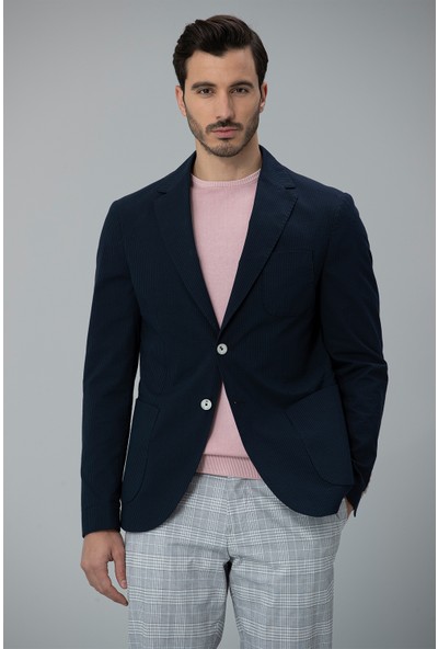 Lufian Erkek Slim Fit Terni Spor Blazer Ceket