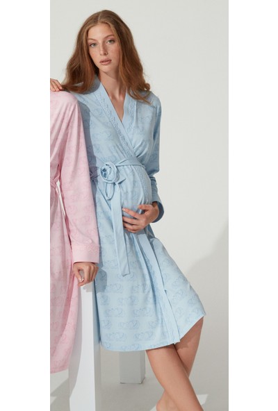 Feyza 3765 Hamile Lohusa Sabahlık - Mavi