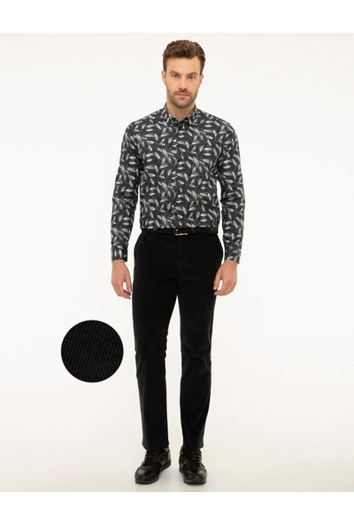 Pierre Cardin Siyah Slim Fit Kadife Pantolon 50193020-VR046 Pierre Cardin Siyah Slim Fit Kadife Pantolon 50193020-VR046
