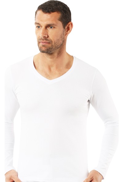 Özkan 274 Uzun Kol V Yaka Likralı T-Shirt