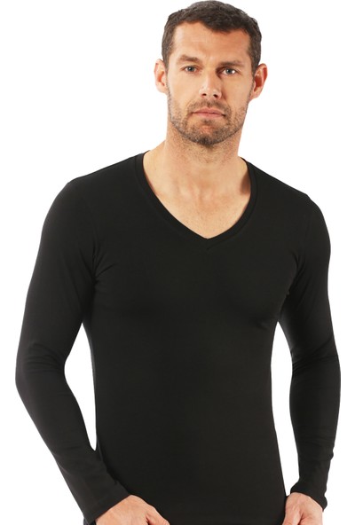 Özkan 274 Uzun Kol V Yaka Likralı T-Shirt