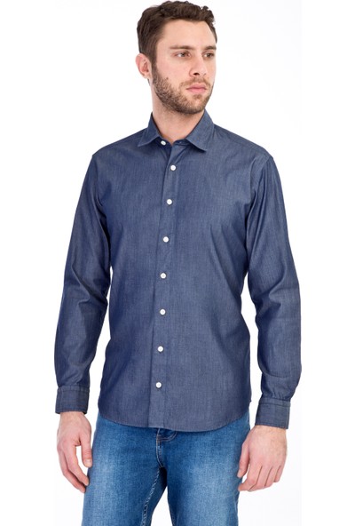 Kiğılı Erkek Uzun Kol Denim Gömlek