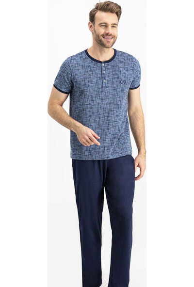 Arnetta Positive Mavimelanj Erkek Büyük Beden Pijama Takımı Arnetta Positive Mavimelanj Erkek Büyük Beden Pijama Takımı