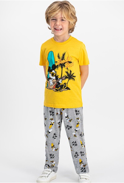 Mickey Mouse Lisanslı Sarı Erkek Çocuk Pijama Takımı Mickey Mouse Lisanslı Sarı Erkek Çocuk Pijama Takımı