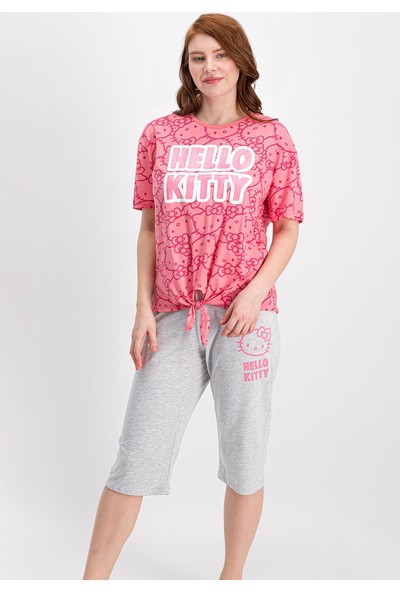 Hello Kitty Lisanslı Şeker Pembe Kadın Kapri Takım