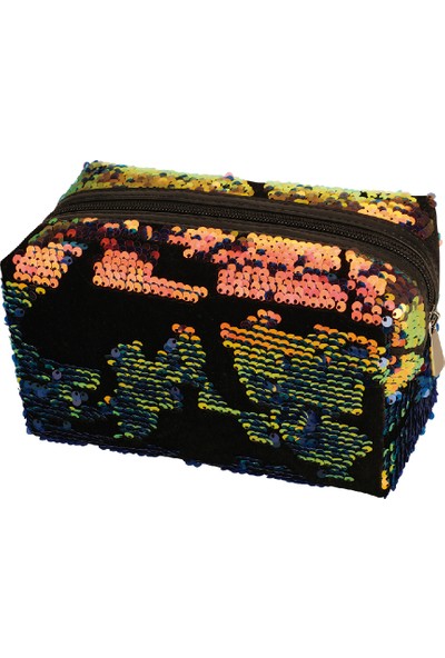 Pyrus Siyah Pullu Makyaj Çantası