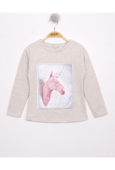 Toontoy Kız Çocuk Boynuzlu T-Shirt