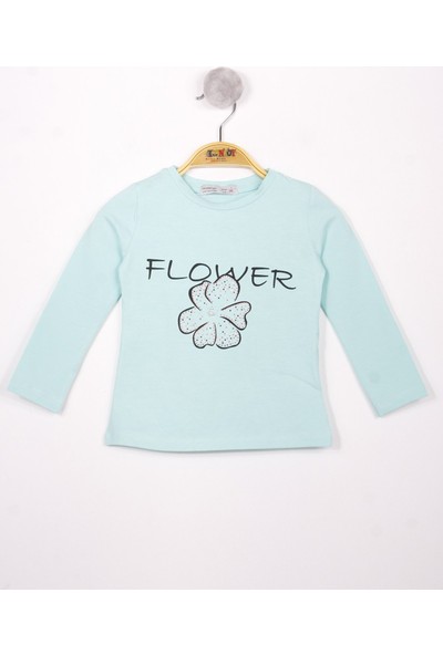 Toontoy Kız Çocuk Flower Baskılı T-Shirt