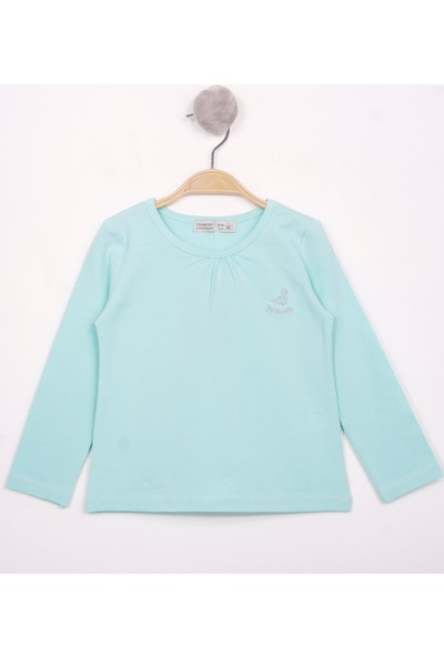 Toontoy Kız Çocuk Göğsü Princess Nakışlı T-Shirt