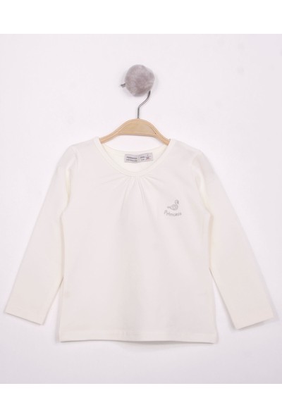 Toontoy Kız Çocuk Göğsü Princess Nakışlı T-Shirt