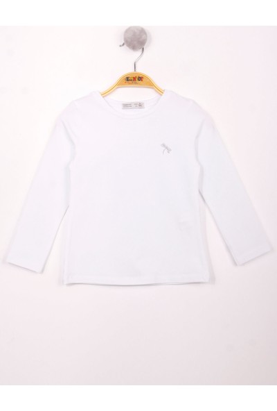 Toontoy Kız Çocuk Göğsü Nakışlı T-Shirt