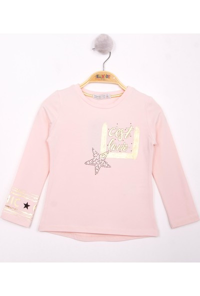 Toontoy Kız Çocuk Yıldızlı Chic Baskılı T-Shirt