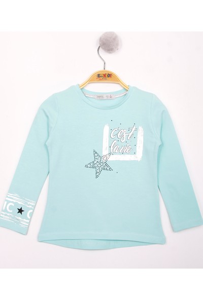 Toontoy Kız Çocuk Yıldızlı Chic Baskılı T-Shirt