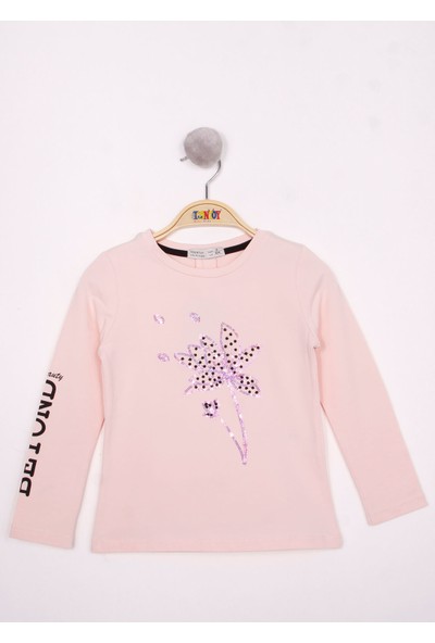 Toontoy Kız Çocuk Çiçek Nakışlı T-Shirt