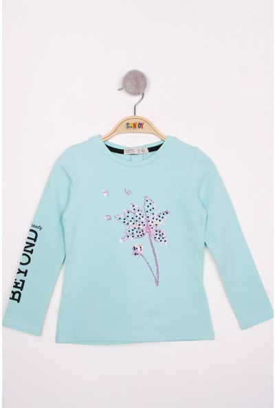 Toontoy Kız Çocuk Çiçek Nakışlı T-Shirt