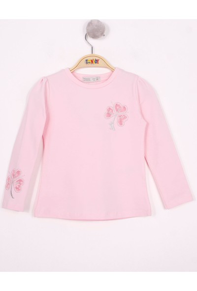 Toontoy Kız Çocuk Yonca Nakışlı Sweatshirt