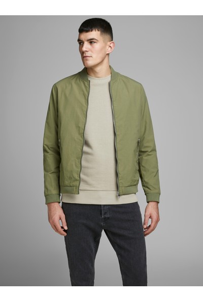 Jack & Jones 12165203_Jjerush Bomber Noos Bomber Yaka Uzun Kollu Normal Kalıp Düz Açık Yeşil Erkek Jack & Jones 12165203_Jjerush Bomber Noos Bomber Yaka Uzun Kollu Normal Kalıp Düz Açık Yeşil Erkek