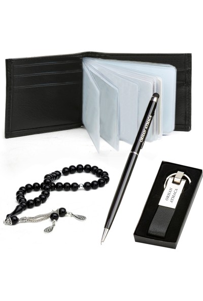 Fotomcity Kişiye Özel Deri Siyah Cüzdan Tesbih Kalem Ve Fotomcity Kişiye Özel Deri Siyah Cüzdan Tesbih Kalem Ve