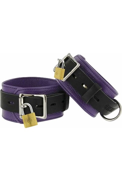 Strict Leather Mor ve Siyah Deri Kelepçesi Bdsm Fetiş Strict Leather Mor ve Siyah Deri Kelepçesi Bdsm Fetiş
