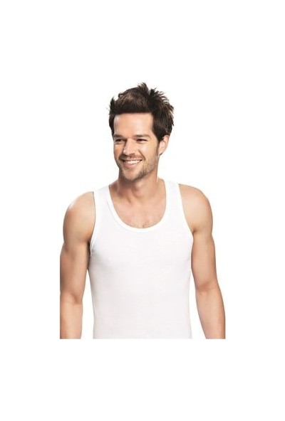 Tutku Penye Askılı Atlet Erkek 6'lı Beyaz L