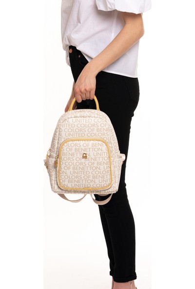 Benetton Kadın Sırt Çantası Bej-Sarı BNT169