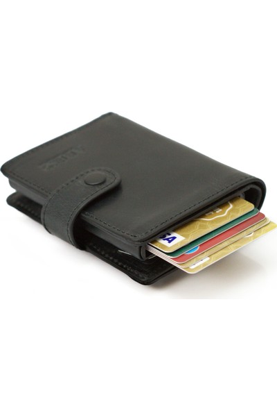 Abess Kartlık Cüzdan , Lüks Deri (Crazy) Mekanizmalı Kartlık Cüzdan