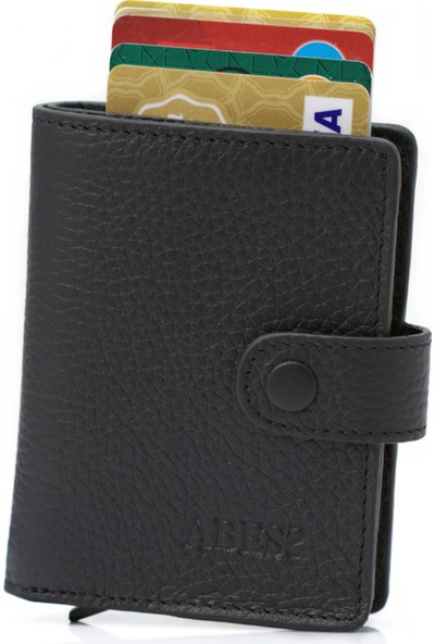 Abess Kartlık Cüzdan , Lüks Deri Mekanizmalı Cüzdan Kartlık