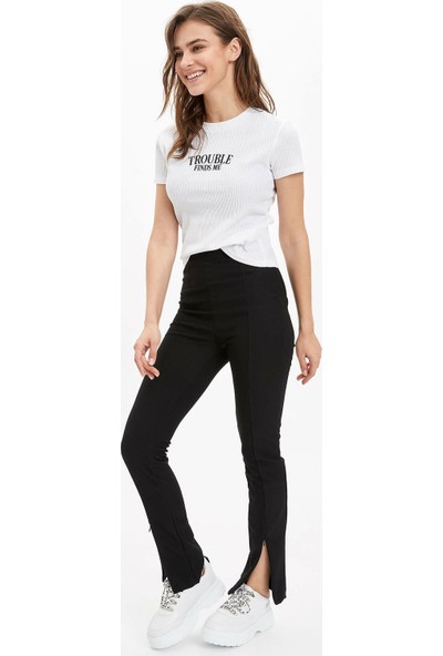 DeFacto Fermuar Detaylı Dokuma Tayt R0068AZ20SP