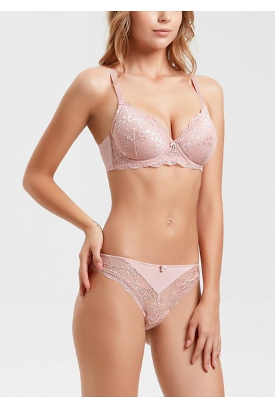 Suwen Linda Lace Dolgusuz Sütyen - Pembe
