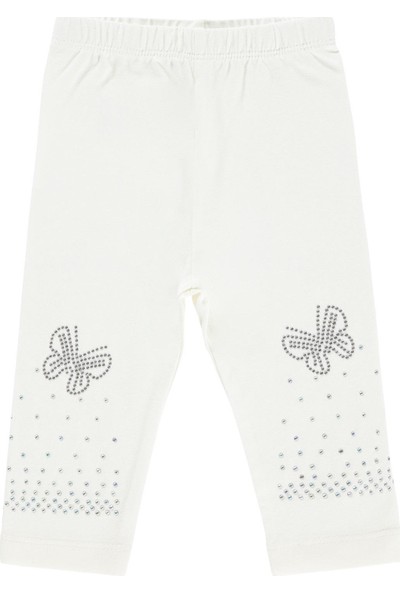 Kujju Kız Bebek Uzun Tayt 6-18 Ay Ekru