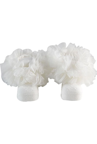 Minidamla Kız Bebek Soket Çorap 0-3 Ay Ekru