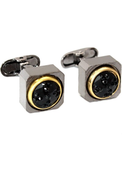 Omark Cotton Black Steel Kol Düğmesi