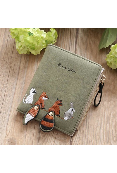 Baellerry Sincap Işlemeli Bozuk Para Bölmeli Vintage Cüzdan