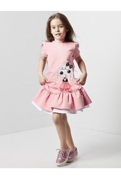 Denokids Fırfırlı Tavşan Elbise
