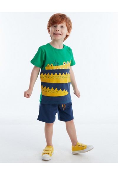 Denokids Sarmaşık Timsah Erkek Çocuk Şort Takım