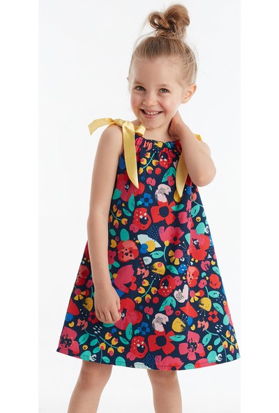 Denokids Bahar Çiçekli Kız Çocuk Elbise